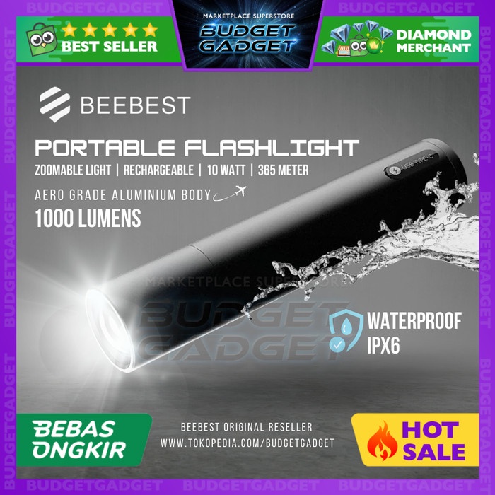 Jual Kaemp Beebest Fz101 Senter Led Cree Outdoor Flashlight Telescopic ...