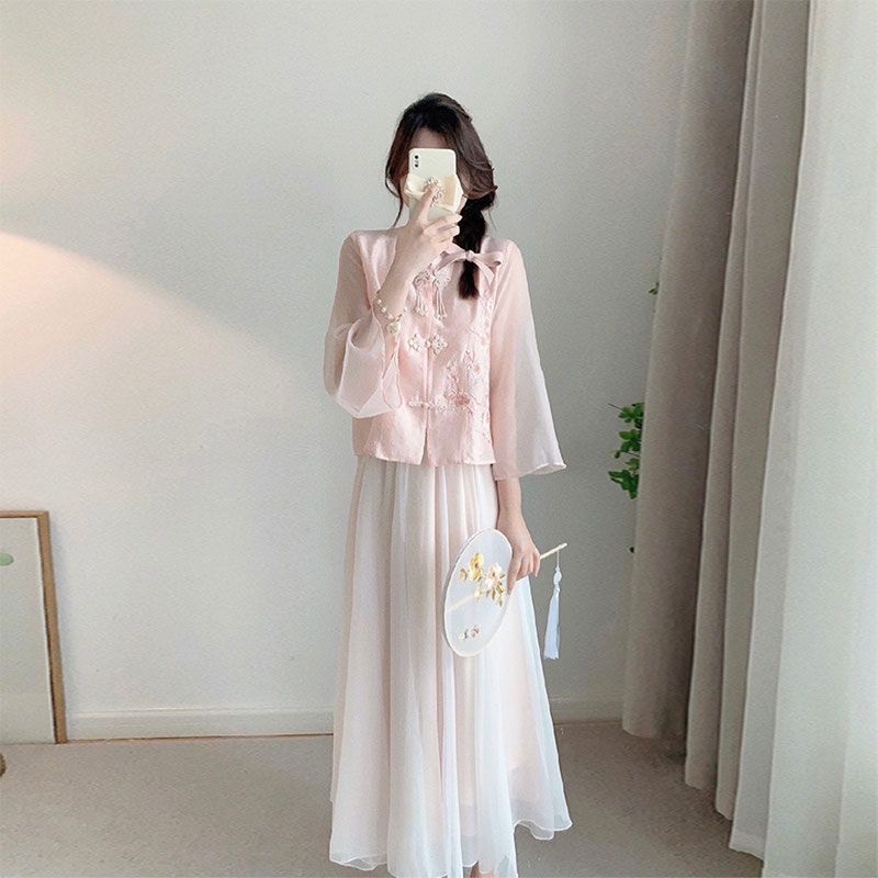 Jual Tang Suit Chinese Style New Chinese Style Improved Hanfu Women's ...
