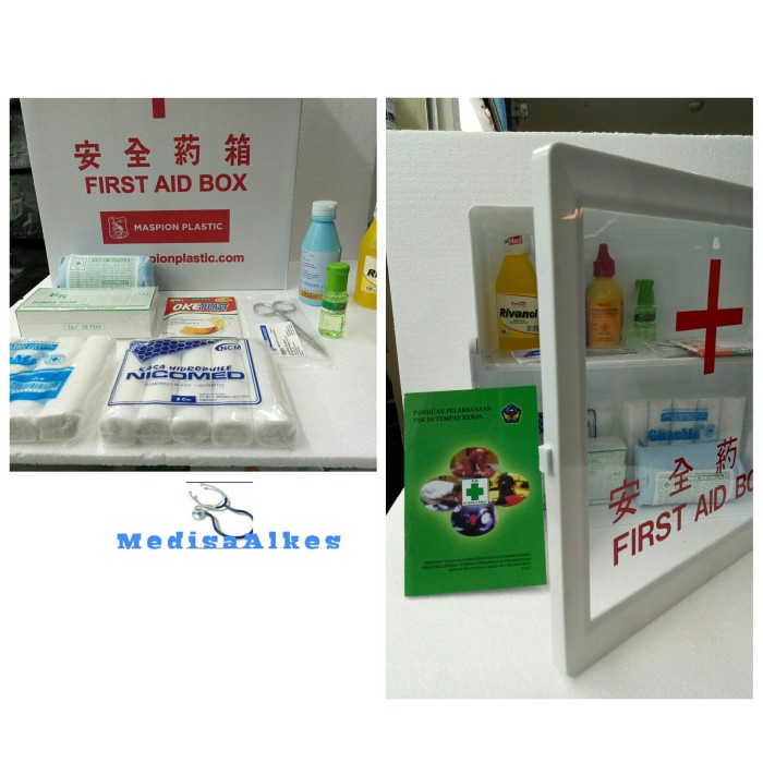Jual KOTAK P3K DINDING ISI LENGKAP PAKET MURAH / BMA 18 / FIRST AID KIT ...