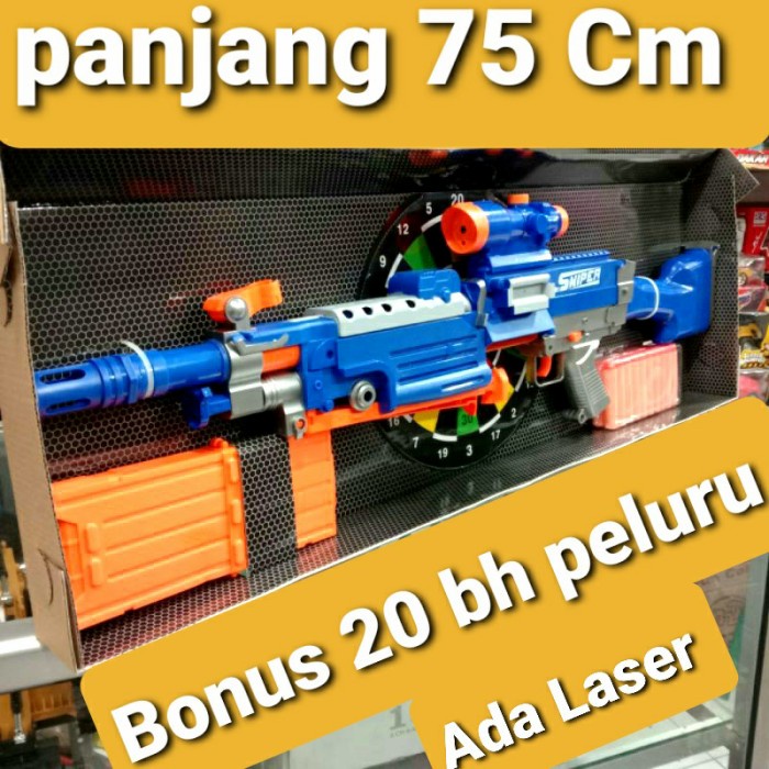 Jual Tembak Nerf Sniper Soft Bullet Gun Semi Auto Blaster Gun Peluru ...