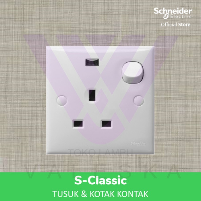 Jual Schneider S-Classic Clipsal Stop Kontak AC Tusuk Outbow | Shopee ...
