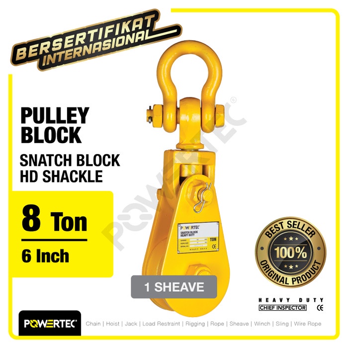 Jual Promo Snatch Block / Pulley Block Shackle 8 Ton - 6" Hd 1 Sheave ...