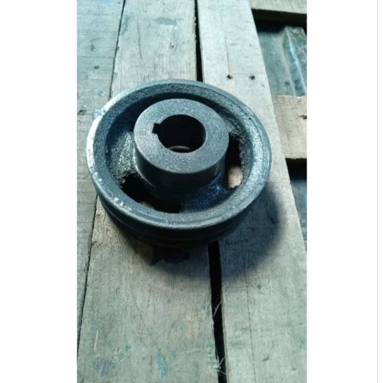 Jual pulley pully besi cor B2 6" inci as 25mm 38mm 32mm 48mm 42mm 55mm ...