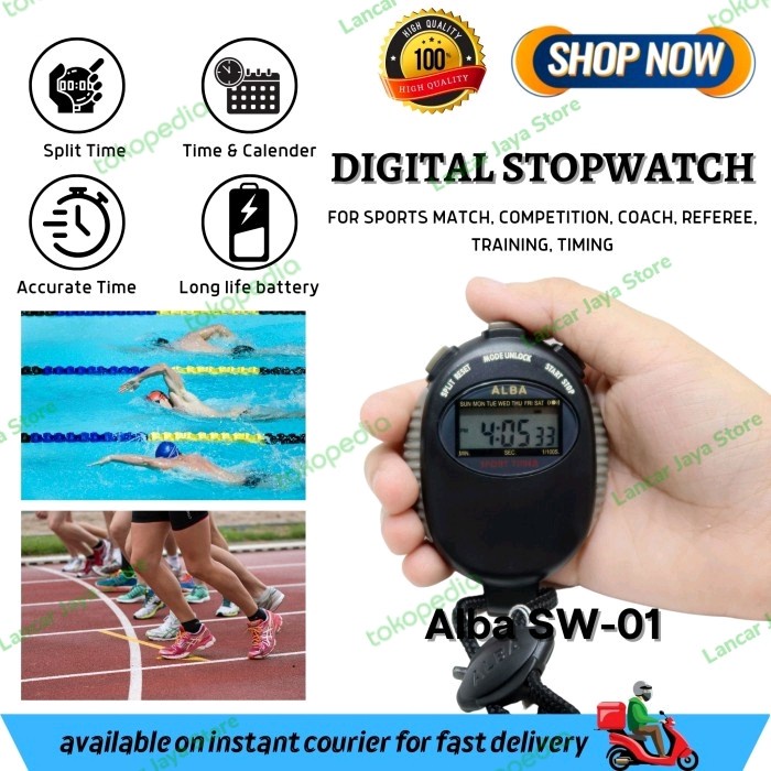 Jual mit Stopwatch Alba / Pengukur Waktu ALBA SW01 Abu Original ...