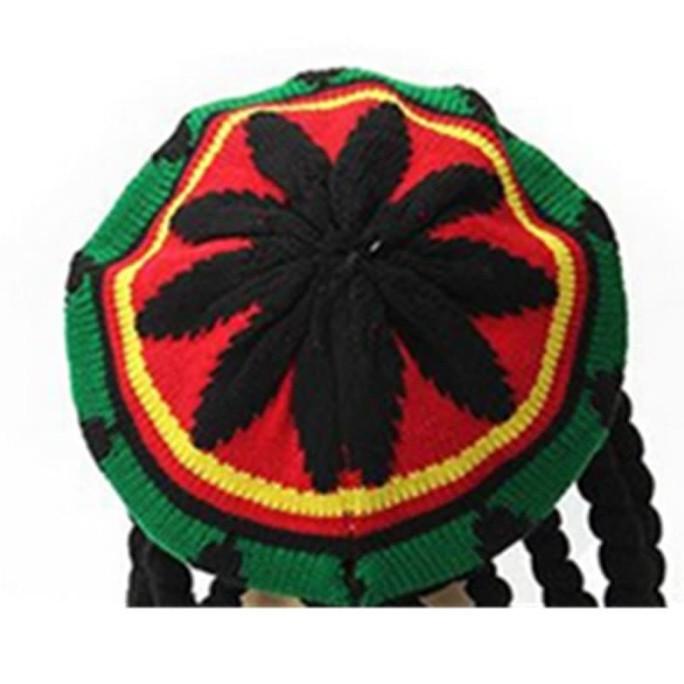 Jual Topi kupluk bob marley reggae rasta sudah termasuk rambut ...