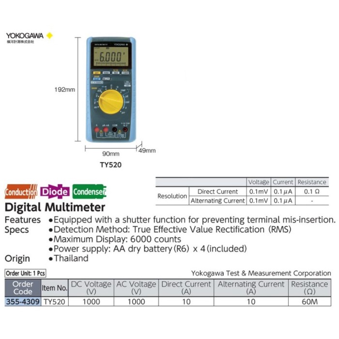 Jual Sale Digital Multimeters Yokogawa Ty520 Berkualitas | Shopee Indonesia