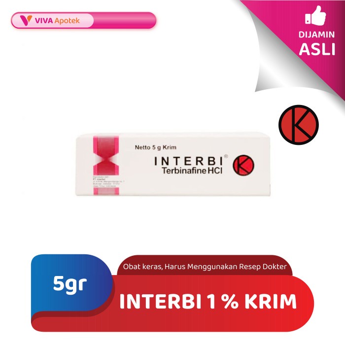 Jual Interbi 1 % Krim / Terbinafine HCl / Infeksi Jamur Kulit (5 Gram ...