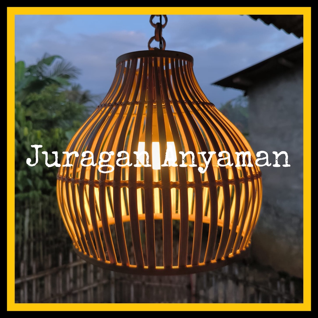 Jual Kap Lampu Gantung Estetik Anyaman Bambu Model K Dekorasi Ruangan ...