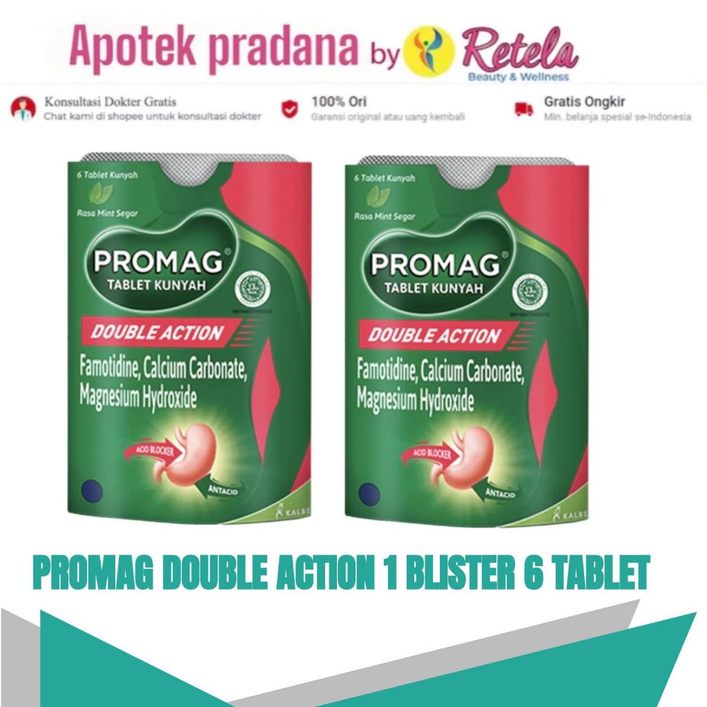 Jual PROMAG DOUBLE ACTION 1 BLISTER 6 TABLET | Shopee Indonesia