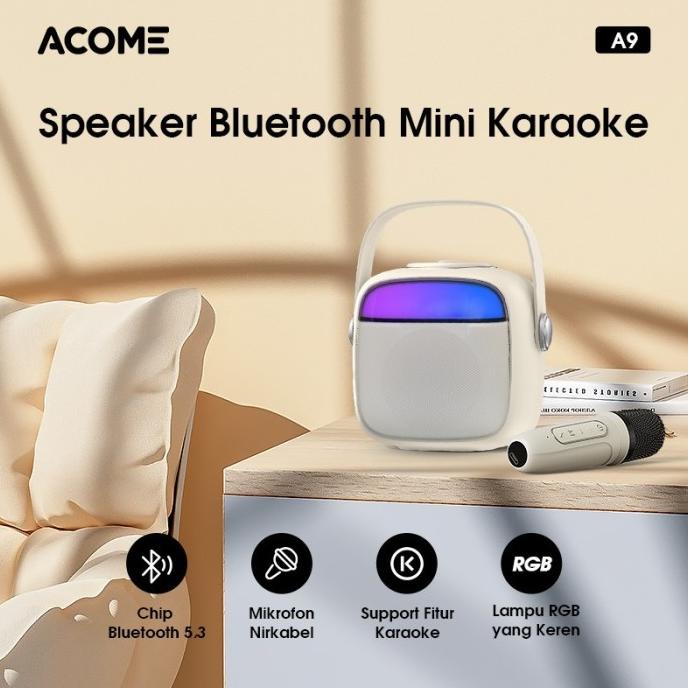 Jual ACOME Speaker Karaoke Bluetooth Wireless plus Mic RGB grs 1 tahun ...