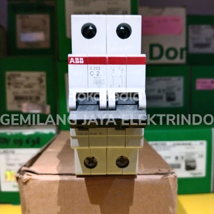 Jual Mcb Abb 2P 2A 6Ka S202 2P 2A 2Cds252001R0024 Sni Abb Original | Shopee Indonesia