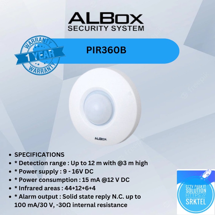 Jual Promo Pir Motion Detector 360 Ceiling Mount - Albox Pir360B ...