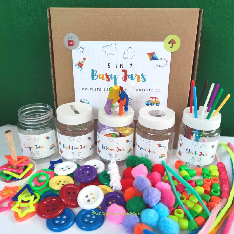 Jual Busy Jar Mainan Edukasi Montessori | Mainan Sensory | Sensory Play ...