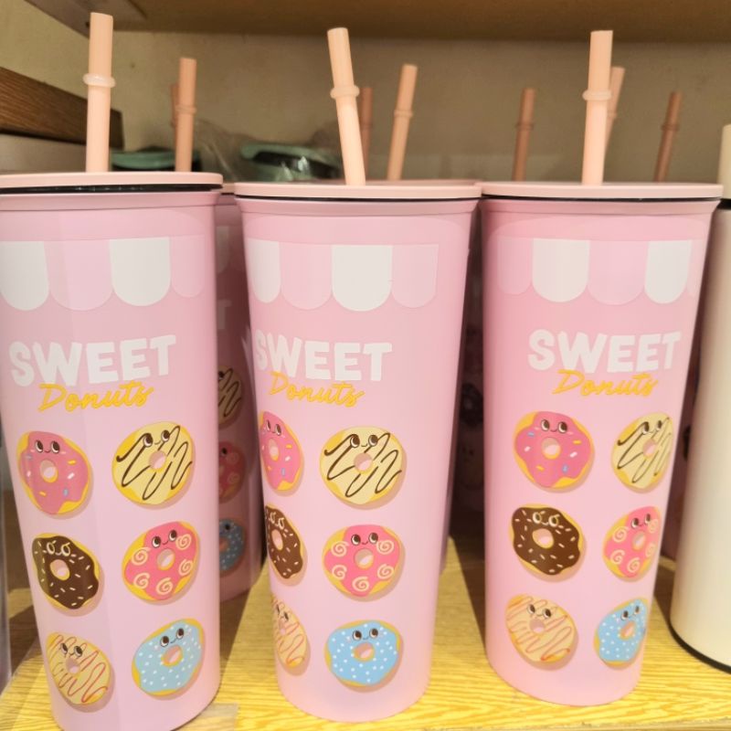 Jual MINISO HAPPY FOODS COLLECTION DONUT STAINLESS STEEL TUMBLER WITH ...