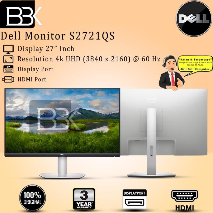 Jual Monitor Dell S2721Qs 4K Uhd 60Hz 27" Inch Hdmi Dp 3 Year ...