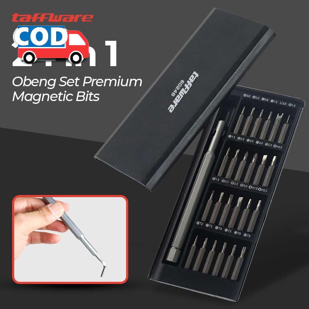 Jual Obeng Set Magnet 24 in 1 Lengkap Reparasi HP Laptop Magnetik Multifungsi Praktis Kokoh Awet ...