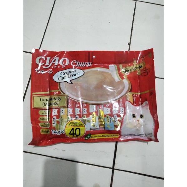 Jual Ciao Churu Sna Kucing / Celan Kucing Ci Ao 1 Pak Isi 40 / 10 X 4 Rasa | Shopee Indonesia