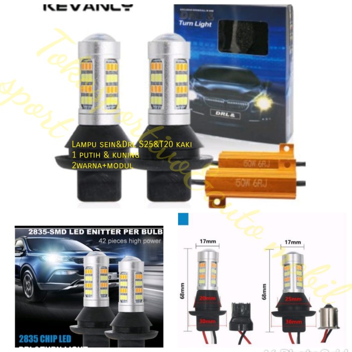 Jual Lampu sein sen & DRL Turn light kaki 1 S25 T20 2warna LED star ...