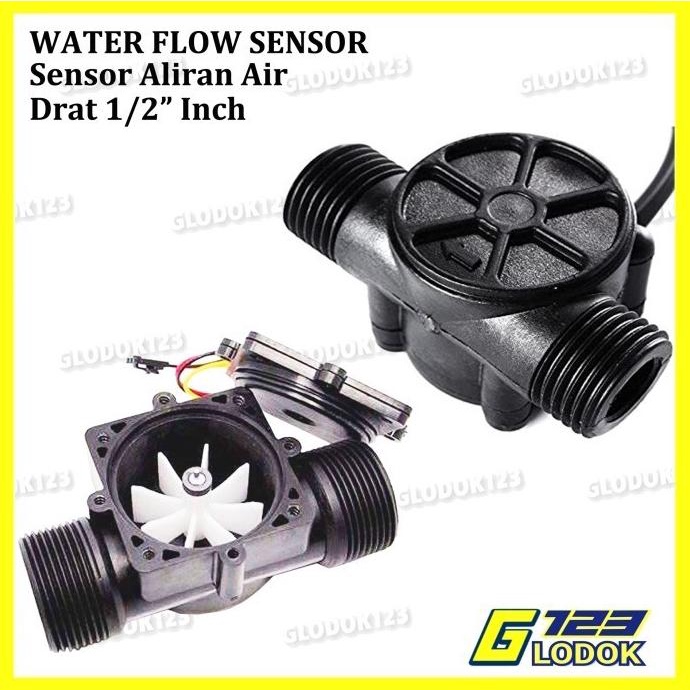 Jual YF-S201 Water Level Flow Sensor Meter Aliran Air Hall 1/2" 1-30L ...