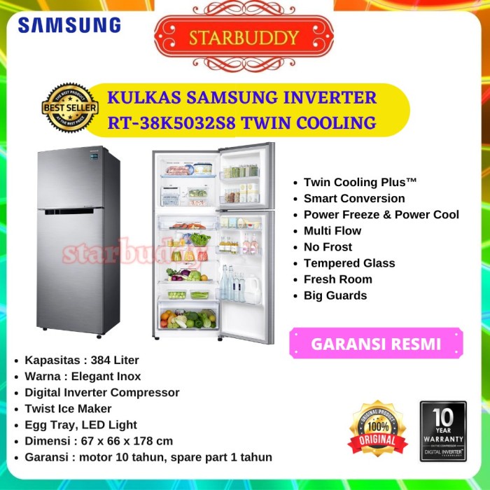 Jual KULKAS SAMSUNG RT38K5032S8 ,TEKNOLOGI DIGITAL INVERTER | Shopee ...