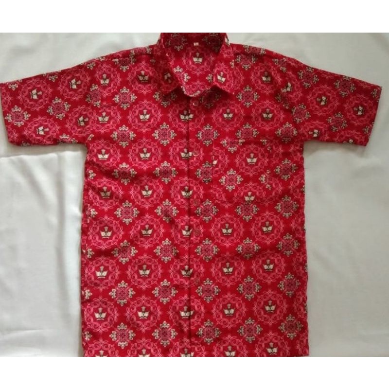 Jual Batik SD Merah Tangan Pendek | Shopee Indonesia