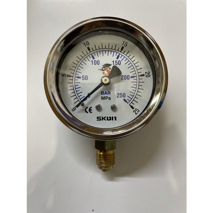 Jual Promo Pressure Gauge Skon 250 Bar 25 Mpa 1/4 Bsp Terbaru | Shopee ...