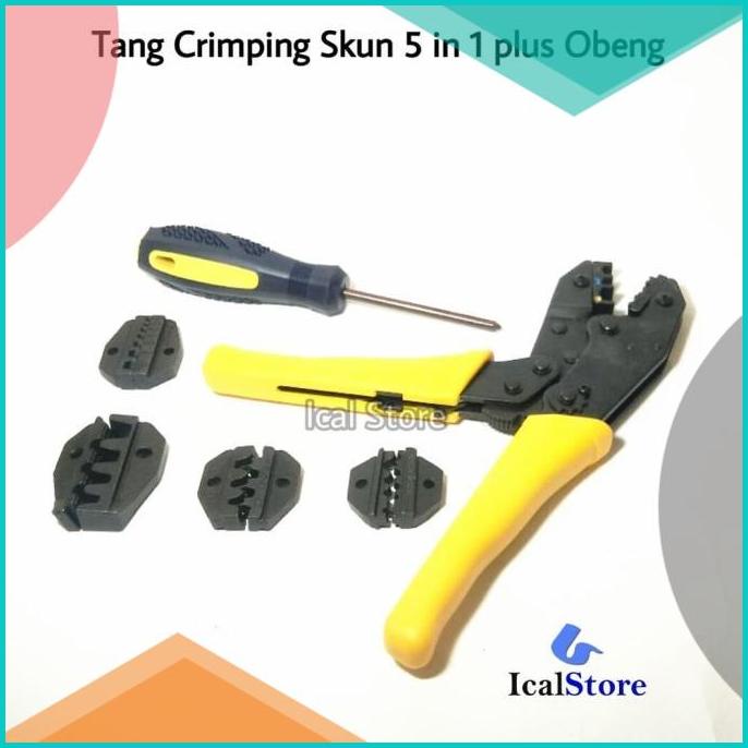 Jual Tang Crimping Skun 5 in 1 Ratchet plus Obeng dan Tas 20JVLZ3 tools 30 | Shopee Indonesia