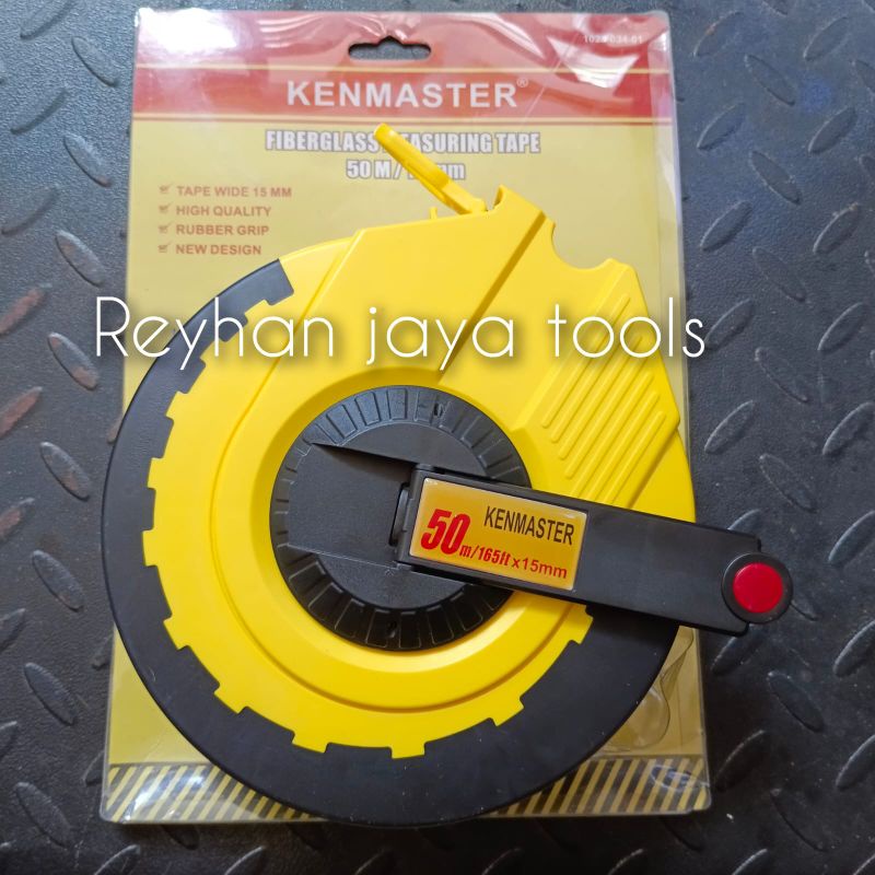 Jual fiberglass measuring tape 50 meter x 15 mm KENMASTER meteran rool ...