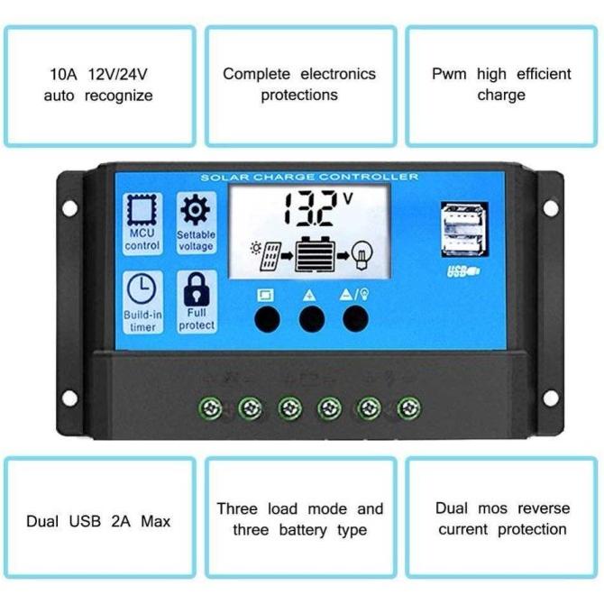 Jual Solar Charge Controller Pwm Automatic Recognize 12V/24V | Shopee Indonesia