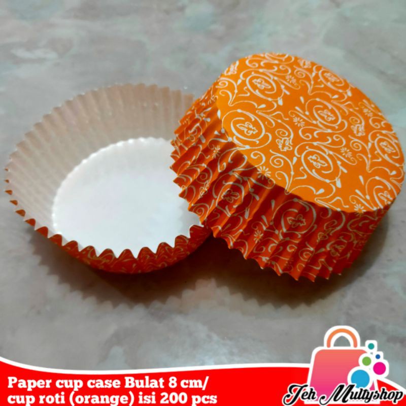 Jual R Cup Case Bulat 8 Cm/Cup Roti (Orange) Isi 200 Pcs | Shopee Indonesia