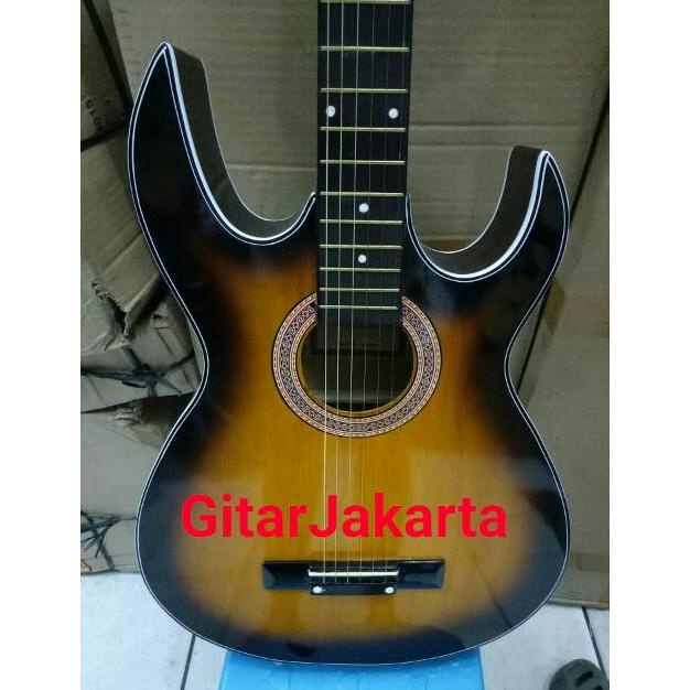 Jual Viral Gitar Akustik Merk Yamaha Model Metal Tanduk Warna Sunburst ...