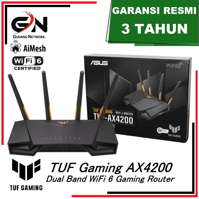 Jual ASUS Gaming TUF-AX4200 Dual Band WiFi 6 Gaming Router TUF AX4200 ...