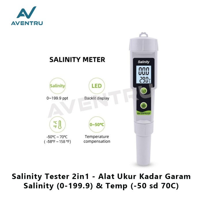 Jual Salinometer Salinity Meter Pen 2in1 Salinity Temperature Garam ...
