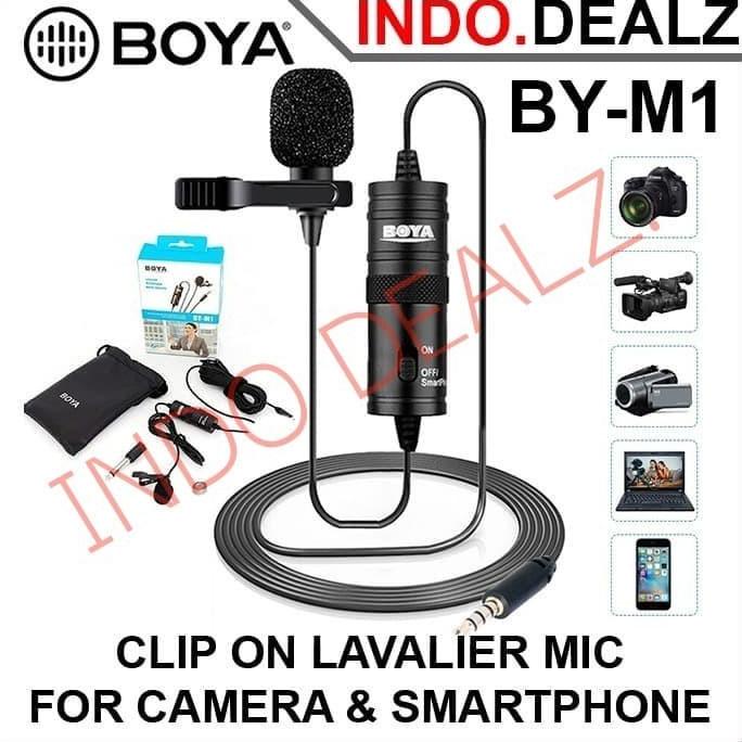 Jual BOYA Mic Clip On Lavalier Microphone Vlogger Youtuber BY - M1 ...