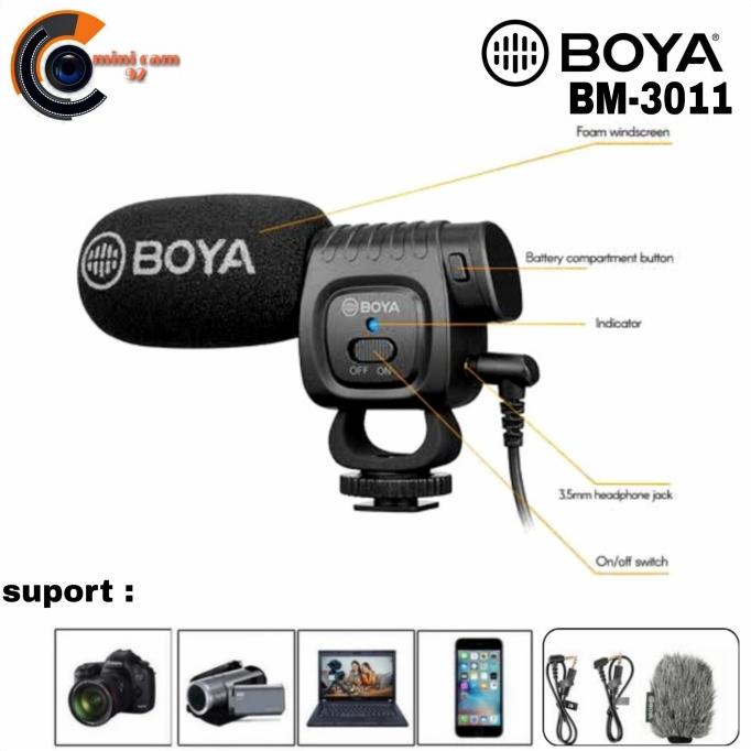 Jual BOYA BM-3011 SHOTGUN MICROPHONE smartphone,DSLR, | Shopee Indonesia