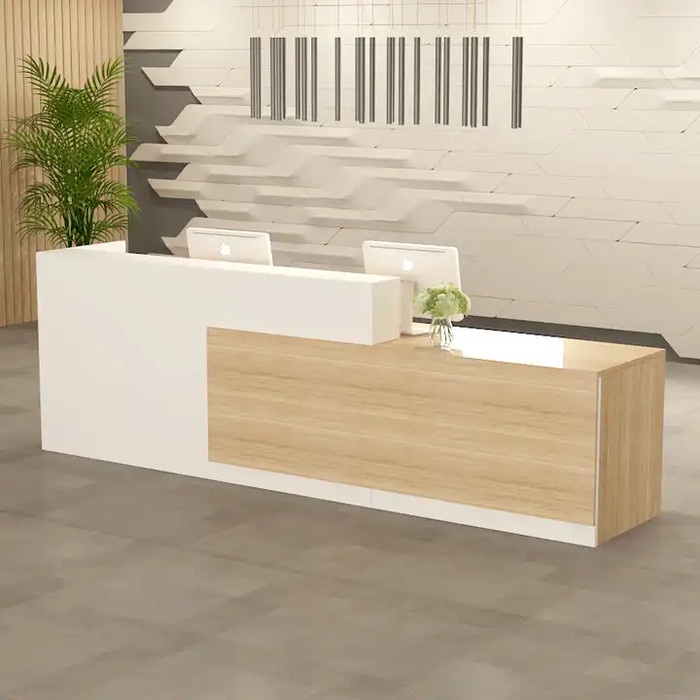 Jual Meja Resepsionis Receptionist Desk Custom Kantor Kasir Backdrop ...
