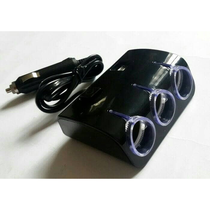 Jual Terbaru Socket Colokan Cabang Usb 2 Dan Cigarette Lighter 3 Lubang ...
