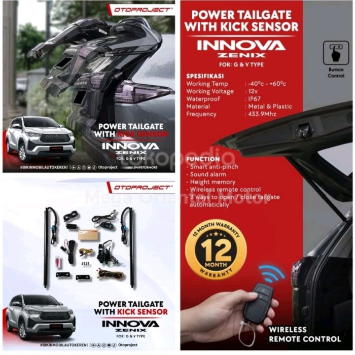 Jual Power back door / Tailgate Otoproject Innova Zenix 2023 | Shopee ...