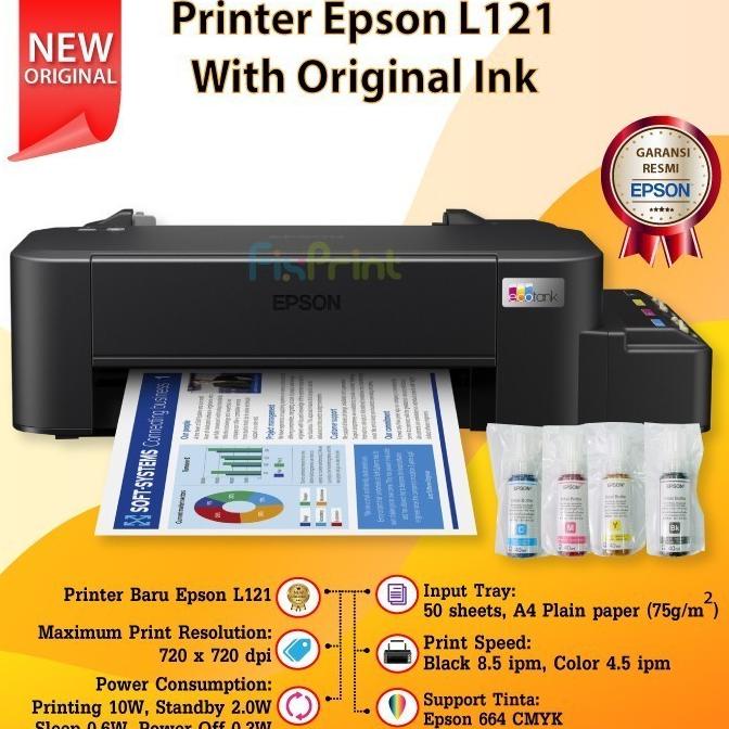 Jual Printer Epson Ecotank L121 A4 New Original Ink Tank 664 Pengganti L120 Star | Shopee Indonesia