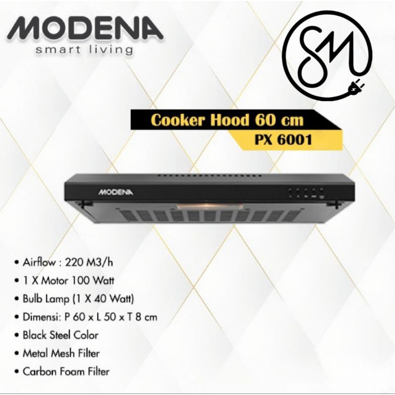 Jual Cooker Hood Modena PX-6001 Penghisap asap PX6001 60 cm | Shopee Indonesia
