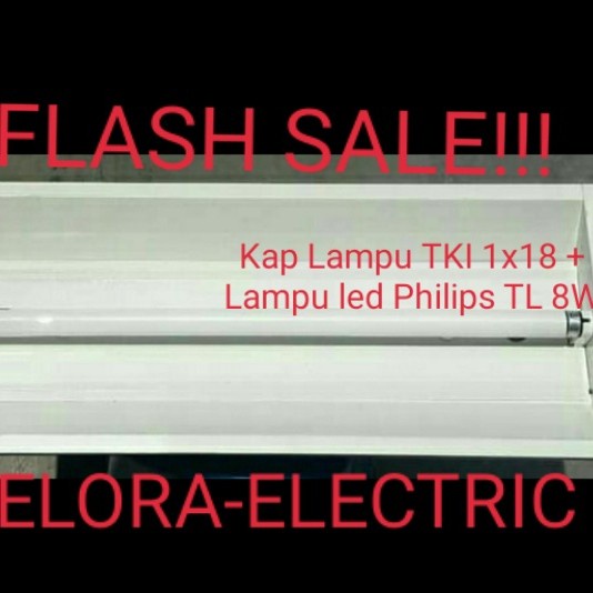 Jual Kap Lampu Tki 1X18W / 1X8Watt + Lampu Tl Led Philips 16Watt ...