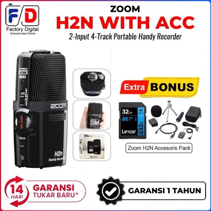 Jual Zoom H2N 2-Input 4-Track Portable Handy Recorder Zoom H2NEXT Original | Shopee Indonesia