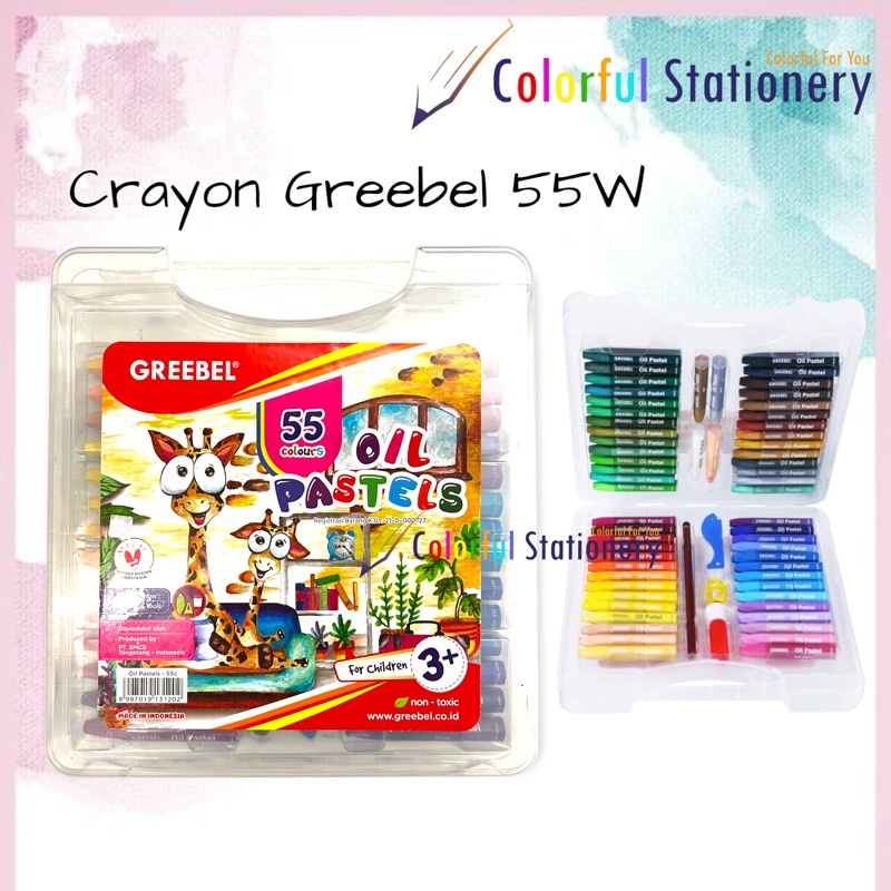Jual Crayon / Kerayon Greebel Oil Pastel 55 Warna | Shopee Indonesia