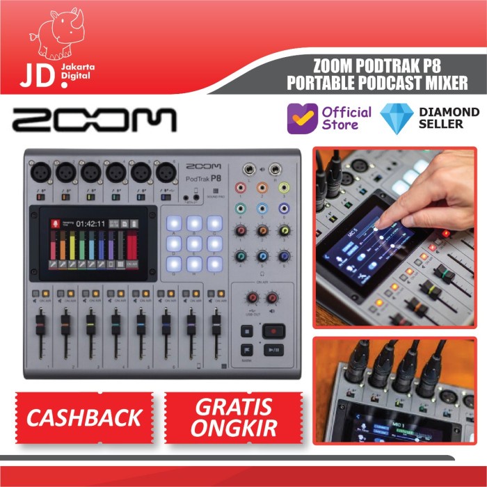 Jual ZOOM PodTrak P8 Portable Podcast Mixer - Multitrack Podcast ...