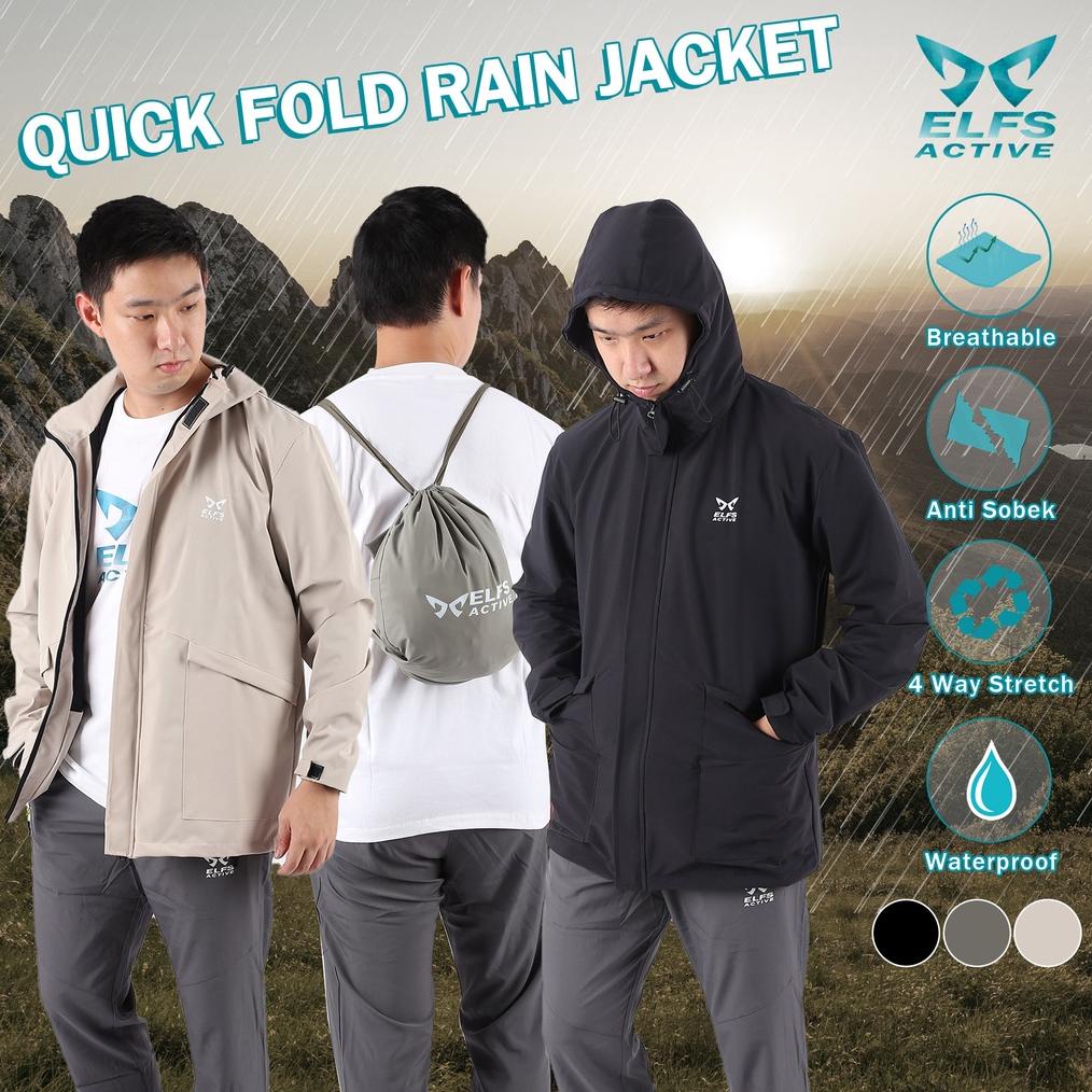 Jual Elfs Active Quick Fold Rain Jacket String Bag Jaket Parka Hiking ...