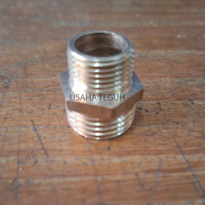 Jual Double Nepel / Dobel Nepel / Double Neppel / Double Nipple/ Nepple Drat Luar Luar 1/2" x 3/ ...