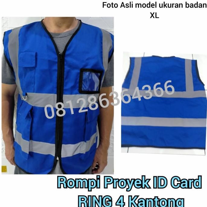 Jual Rompi Proyek - Miliki Rompi Proyek Drill Id Card Ring 4 Kantong ...