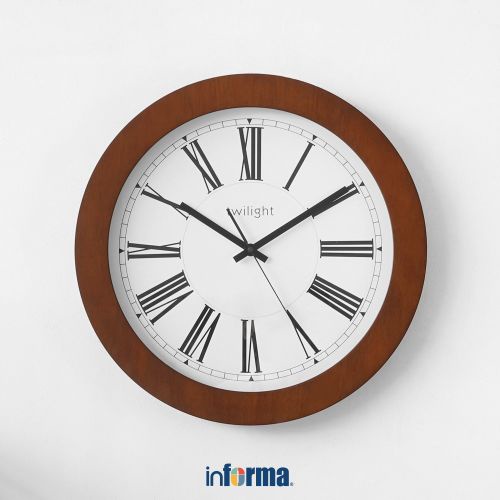 Jual Informa Jam Dinding 46 cm Kayu Angka Romawi - Cokelat Wall Clock ...