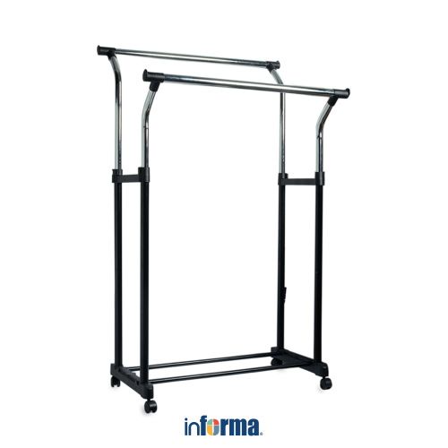 Jual Informa 85.5X57.5X174 cm Gantungan Pakaian Double - Hitam Stand ...