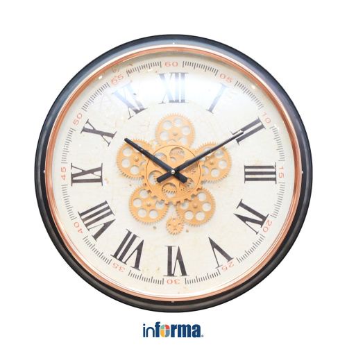 Jual Informa 53 cm Jam Dinding Gear 037 - Hitam Wall Clock Jam Tembok ...